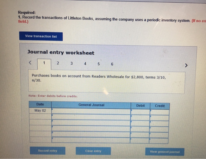 Solved Exercise 6-17 Record transactions using a periodic | Chegg.com