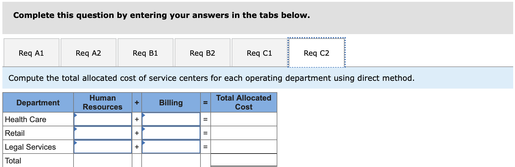 Solved Finch Information Services, Inc., has two service | Chegg.com