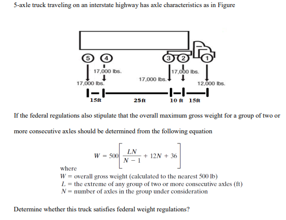 Solved 5-axle truck traveling on an interstate highway has | Chegg.com