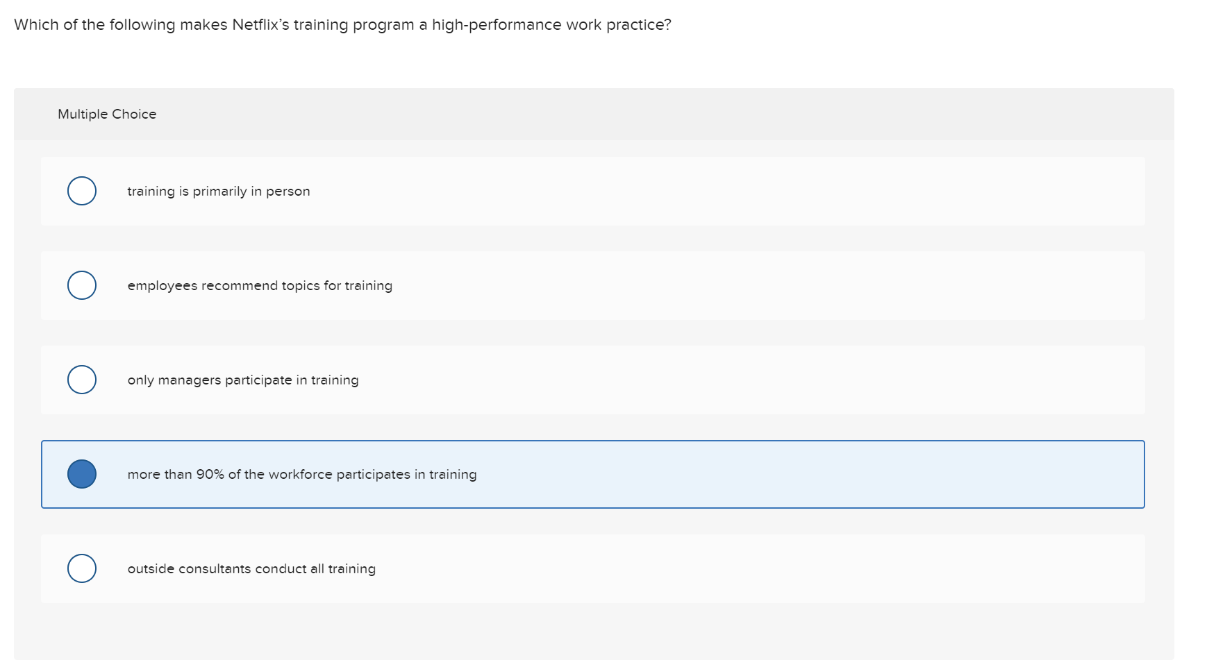 Solved High Performance Work Practices at Netflix This | Chegg.com