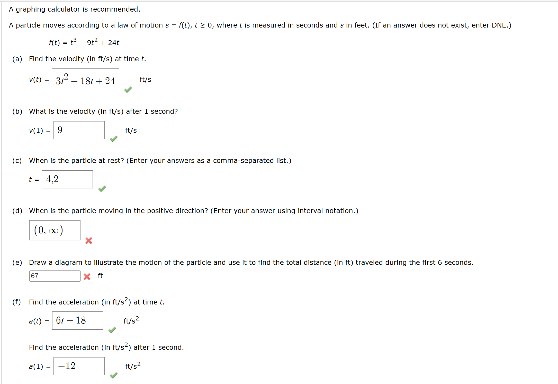 Solved A graphing calculator is recommended. A particle | Chegg.com