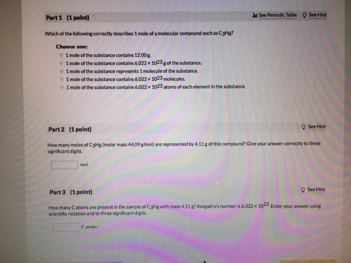 Solved ld See Periodic Table See Hint Part 1 (1 point) Which | Chegg.com