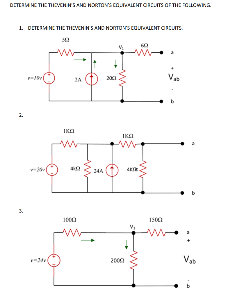 Solved DETERMINE THE THEVENIN'S AND NORTON'S EQUIVALENT | Chegg.com