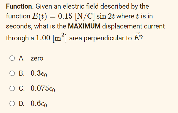 [solved] Function Given An Electric Field Described By Th