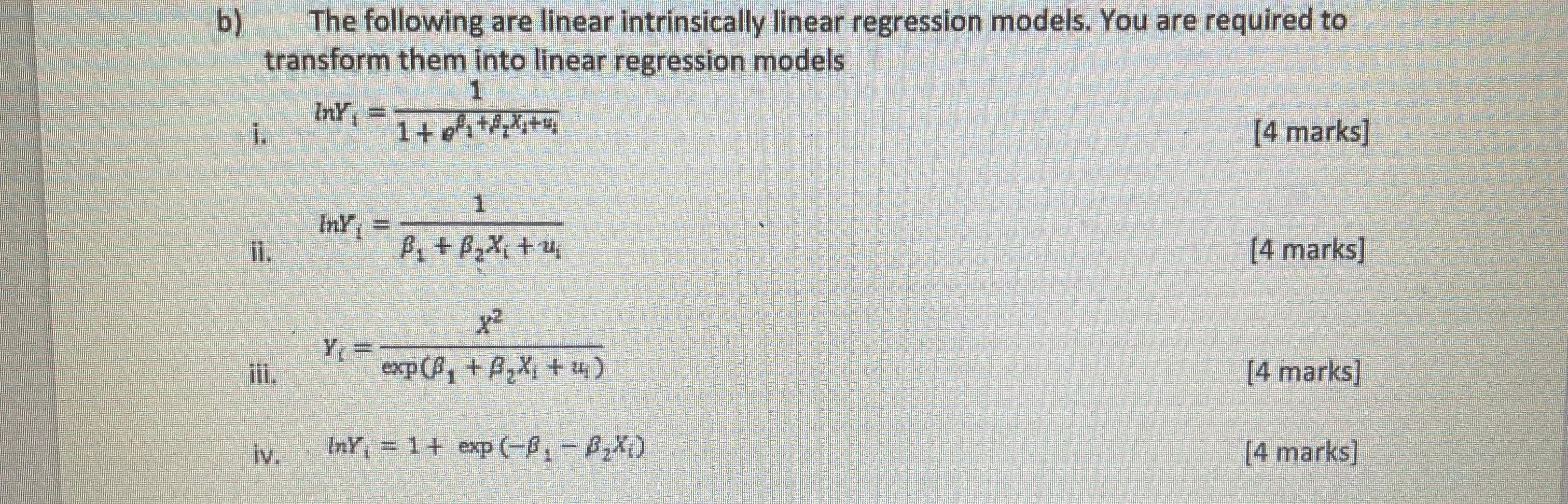 The following are linear intrinsically linear | Chegg.com