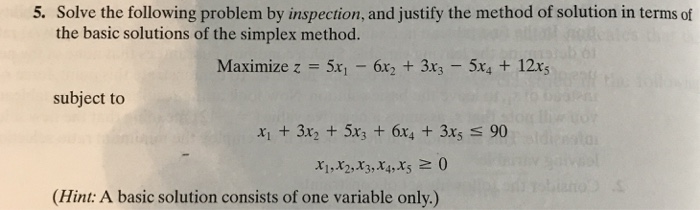 Solved 5. Solve the following problem by inspection, and | Chegg.com