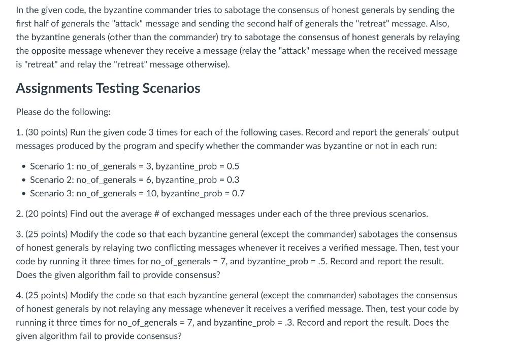The given Python code (available here) simulates the | Chegg.com