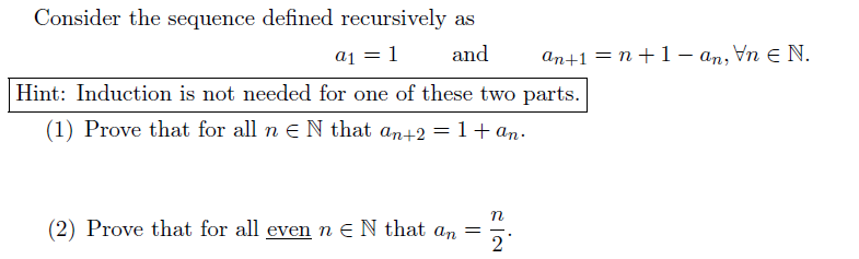 Solved Consider the sequence defined recursively as a1 = 1 | Chegg.com