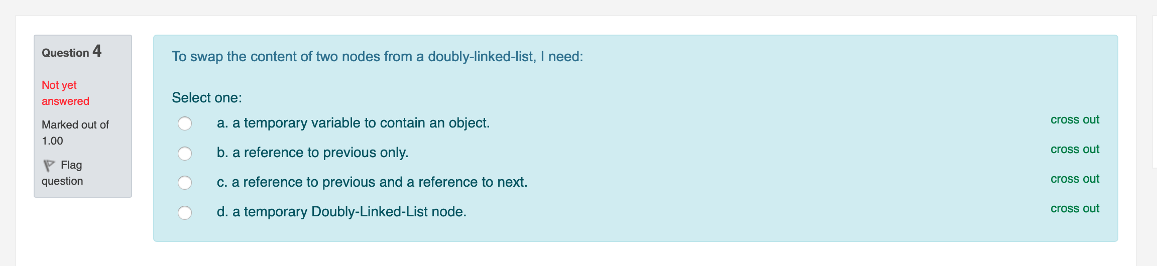 Solved Question 3 To be efficient, I can swap two variables | Chegg.com