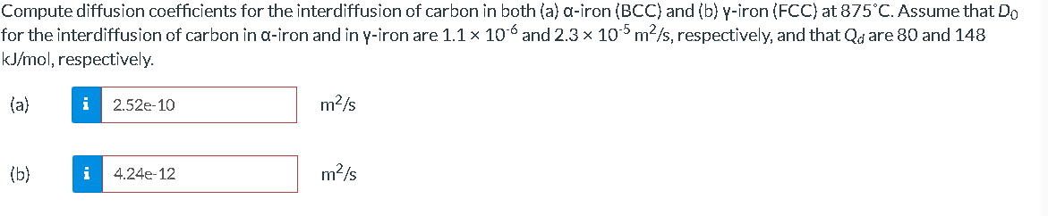 Solved Compute diffusion coefficients for the interdiffusion | Chegg.com