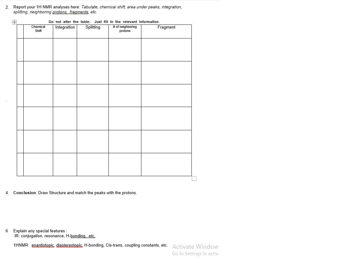 Solved CHem 2201 NMR IR unknown #33 Tabulate the analysis of | Chegg.com