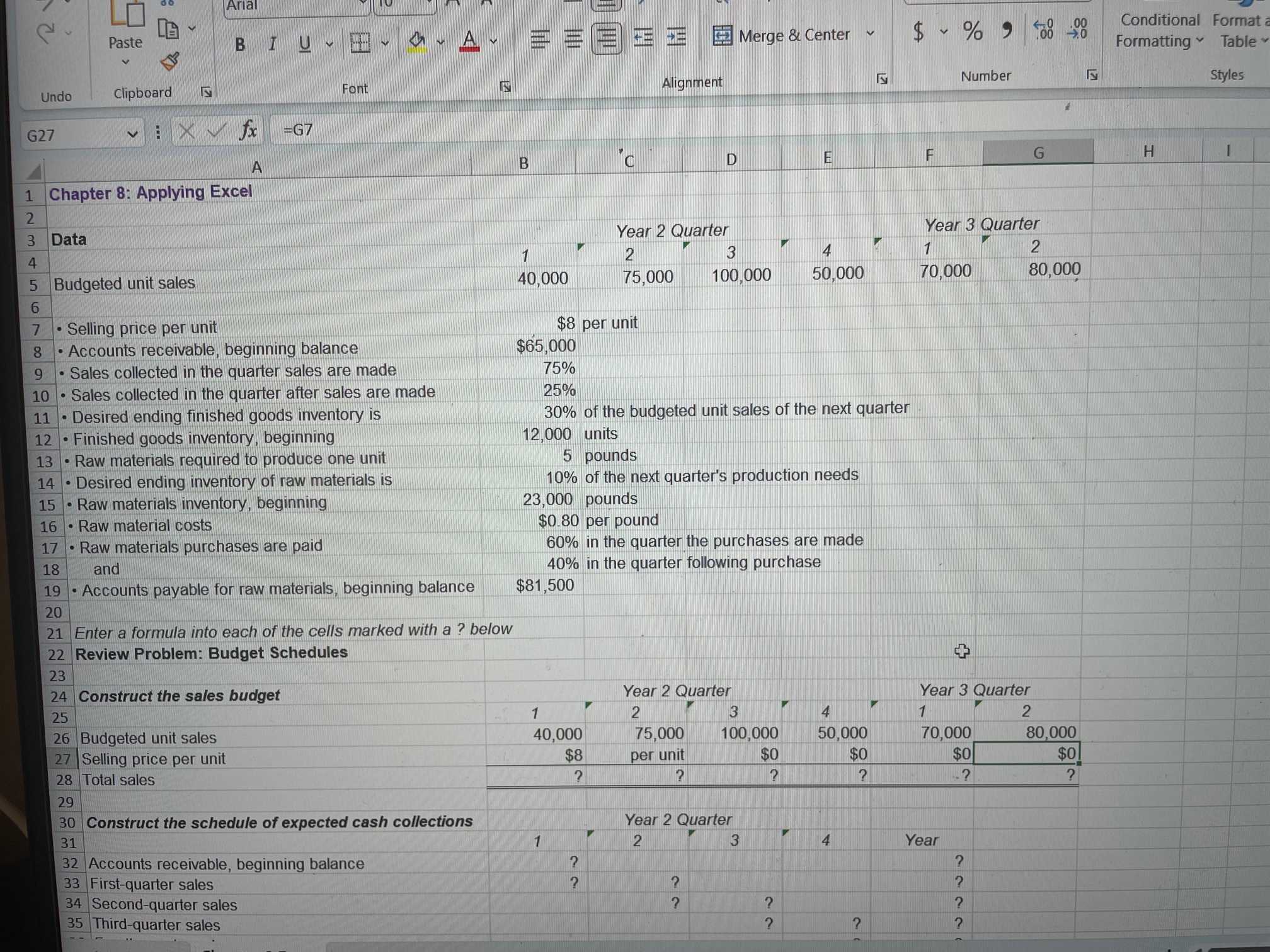 Solved Ch 8 Use the attached Excel sheet photo to solve | Chegg.com