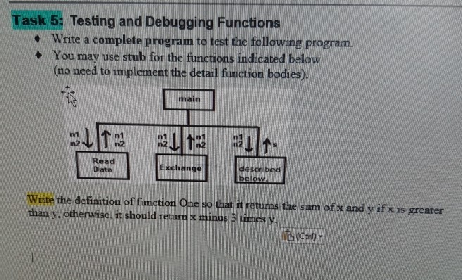 Solved Task 5: Testing and Debugging Functions Write a | Chegg.com