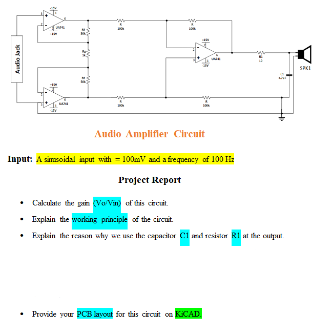 Solved Audio Amplifier Circuitinput A Sinusoidal Input With