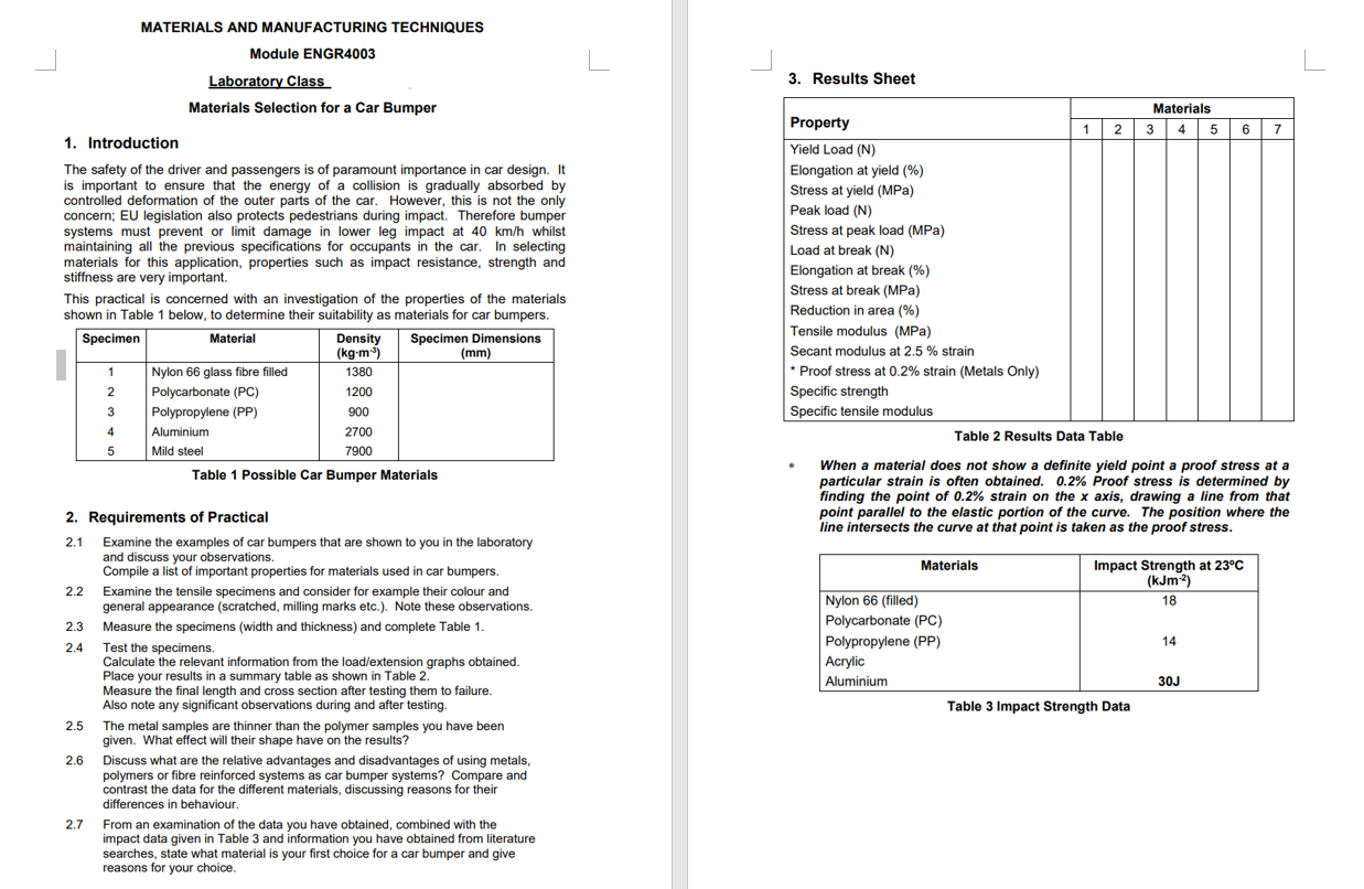 Solved state what material is your first choice for a | Chegg.com