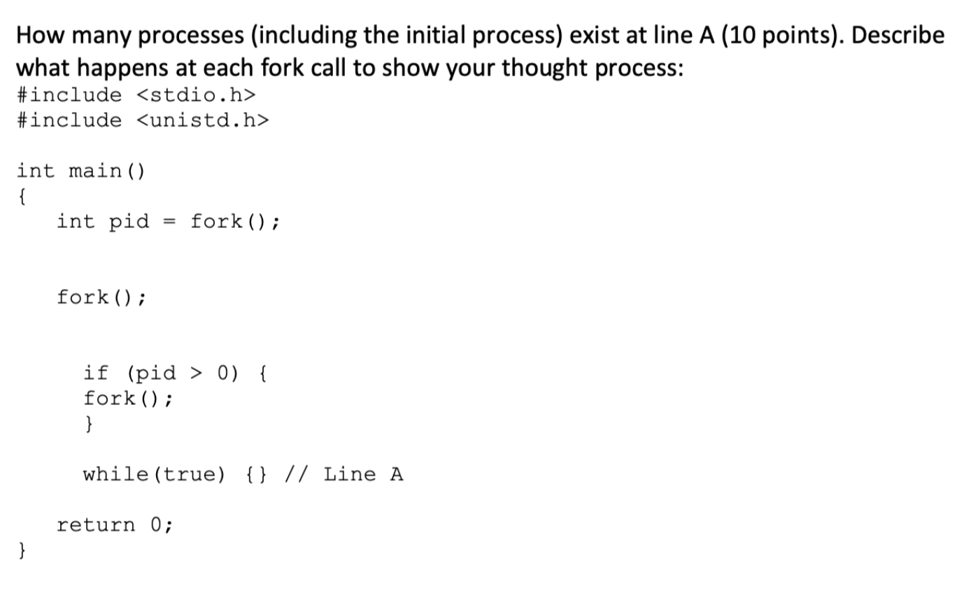 Solved How many processes (including the initial process) | Chegg.com