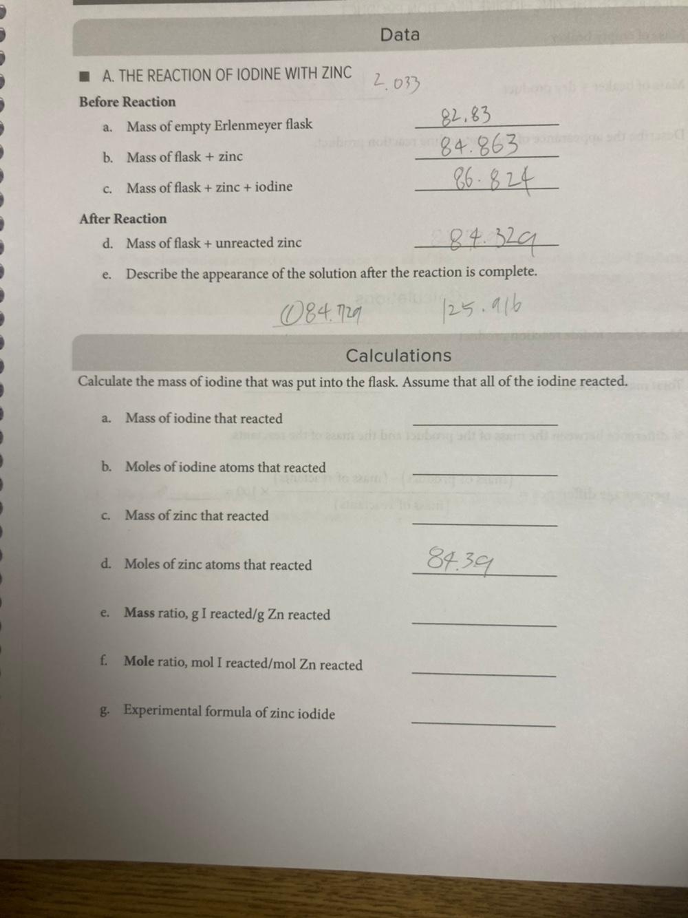 Solved Calculate the mass of iodine that was put into the | Chegg.com