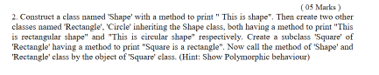 Solved (05 Marks) 2. Construct a class named 'Shape with a | Chegg.com