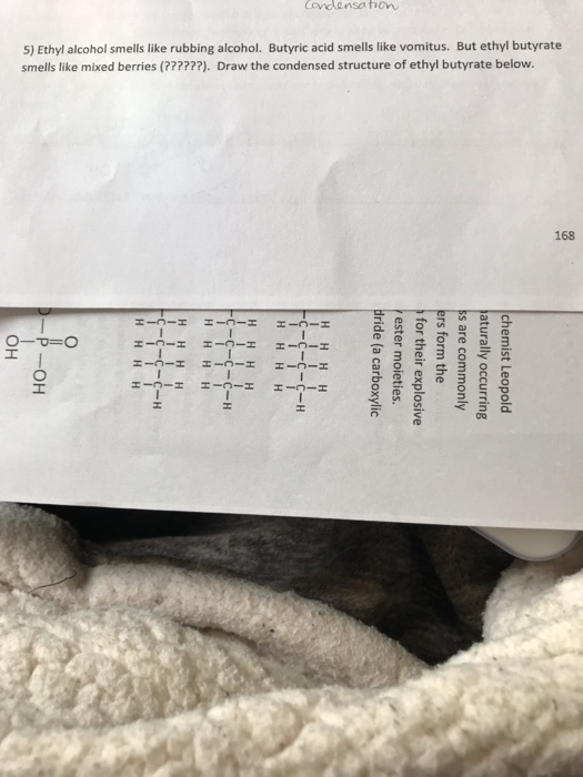 Solved 5) Ethyl alcohol smells like rubbing alcohol. Butyric | Chegg.com