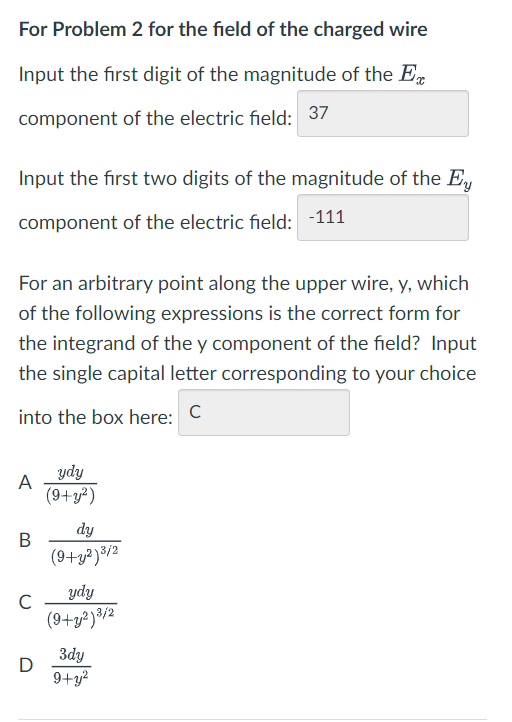Solved HWK 2B Ch. 21 E-Fields by Integration of Coulomb's | Chegg.com