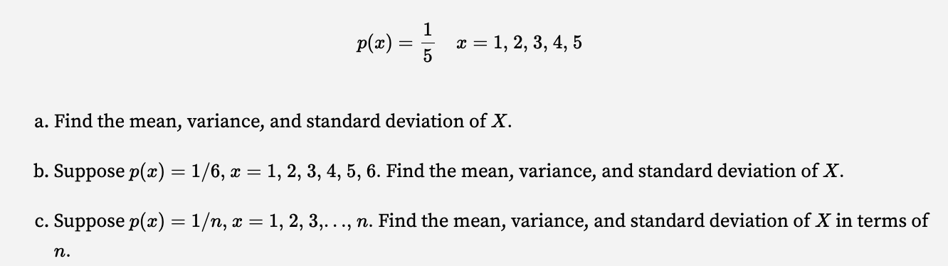 Solved Discrete Uniform Random Variable Suppose X Is A 