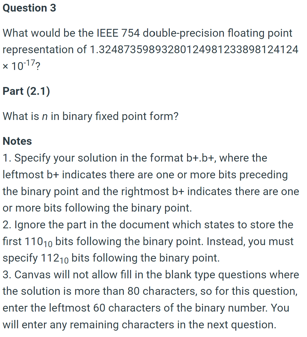 Solved What would be the IEEE 754 double-precision floating | Chegg.com