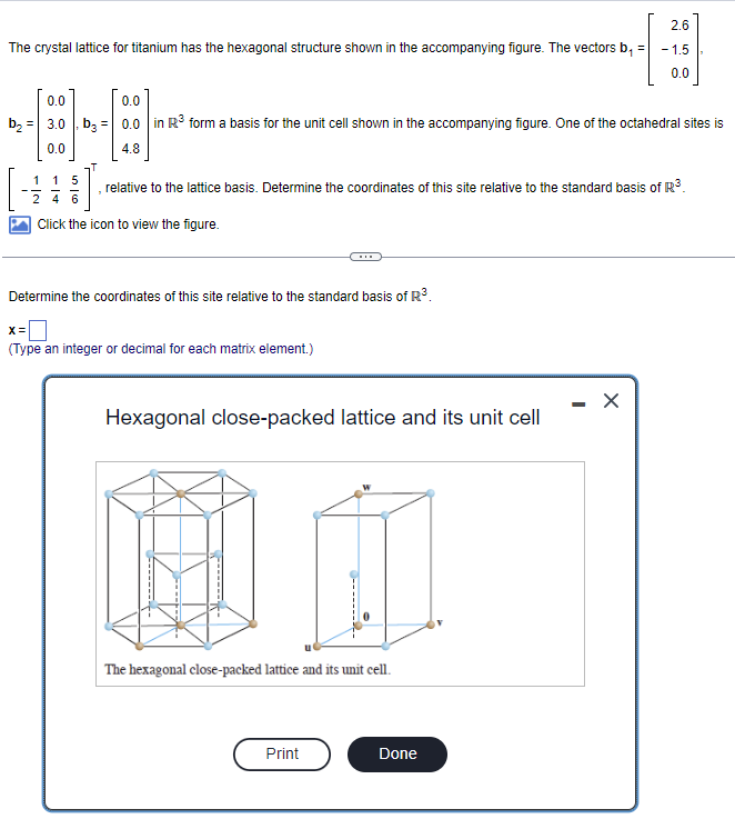 Solved The crystal lattice for titanium has the hexagonal | Chegg.com