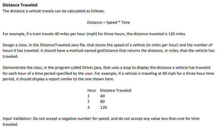 Solved Distance Traveled The distance a vehicle travels can | Chegg.com
