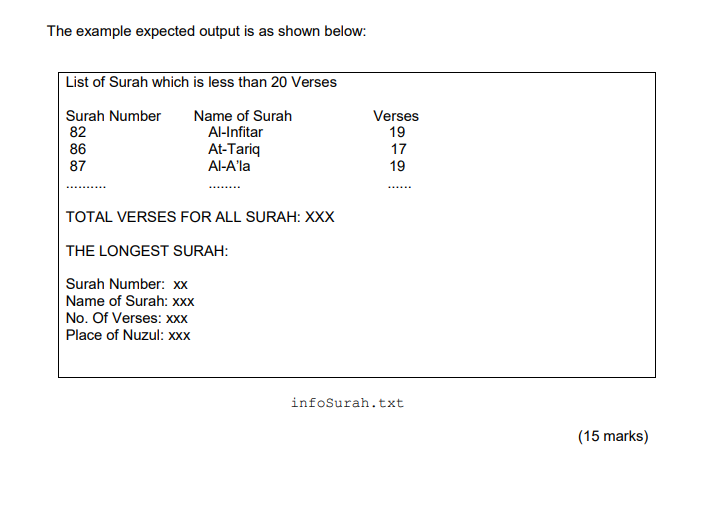Solved QUESTION 2 (15 MARKS) Reading the Quran will help you | Chegg.com