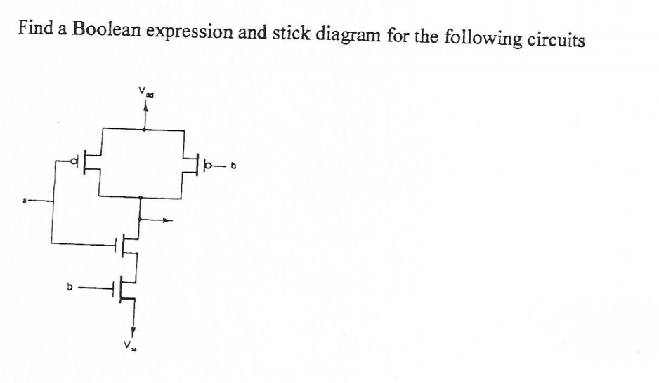 Solved Find a Boolean expression and stick diagram for the | Chegg.com