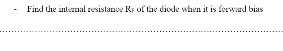 Solved - Find the internal resistance RF of the diode when | Chegg.com