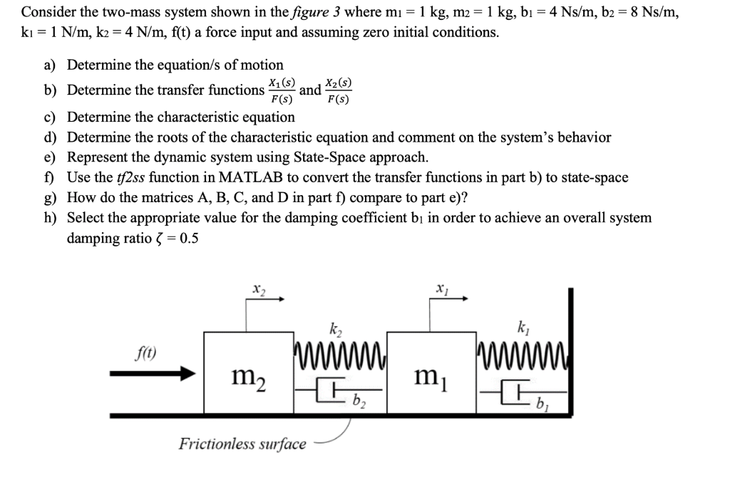 Solved Consider the two-mass system shown in the figure 3 | Chegg.com