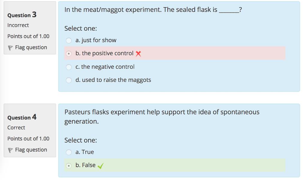 Solved In the meat/maggot experiment. The sealed flask is | Chegg.com