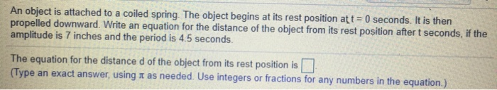 Solved An object is attached to a coiled spring. The object | Chegg.com