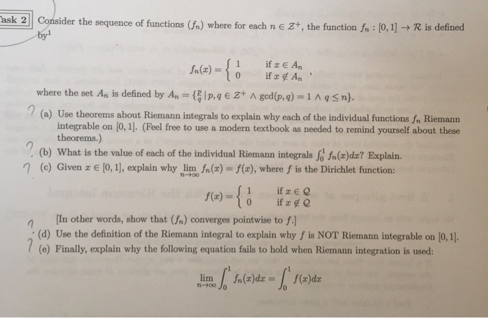 Solved Consider The Sequence Of Functions Fn Where For