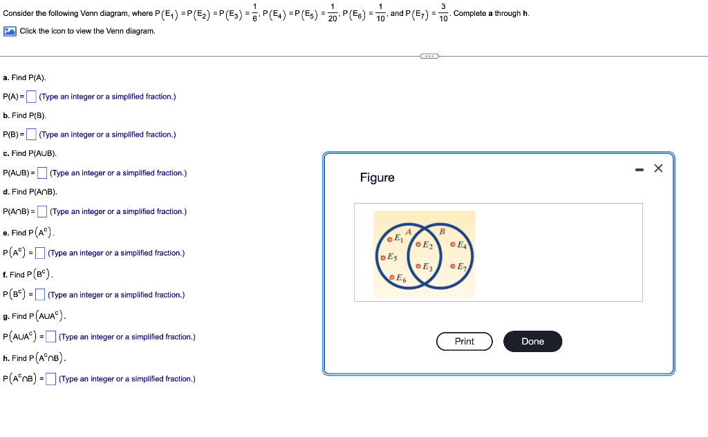 Solved Consider the following Venn diagram, where | Chegg.com