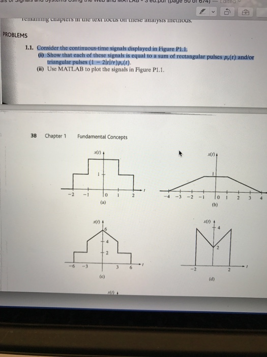 Solved Consider the continuous-time signals displayed in | Chegg.com Solved Consider the continuous-time signals displayed in | Chegg.com