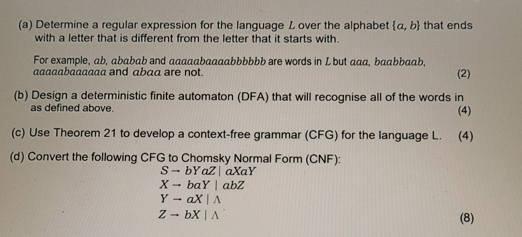 Solved (a) ﻿Determine a regular expression for the language | Chegg.com