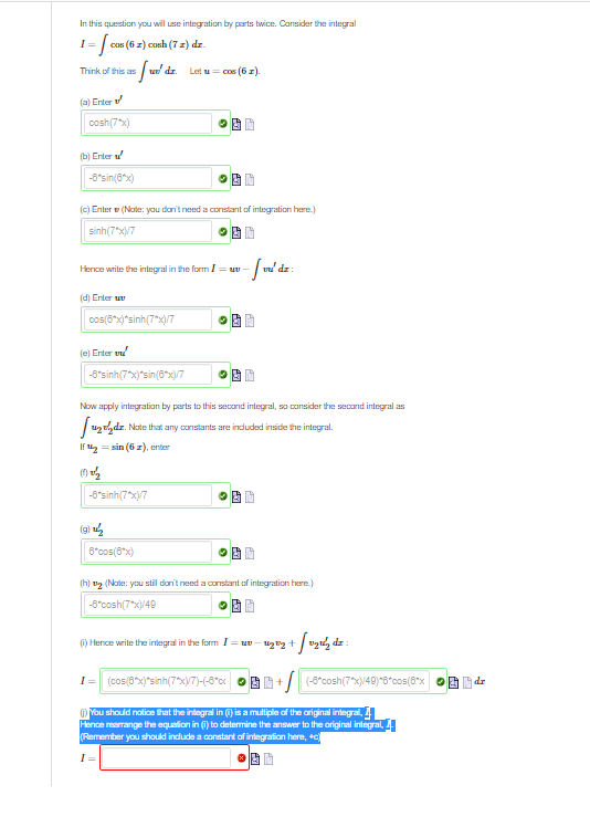 Solved In this question you wil use integration by parts | Chegg.com