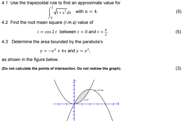 Solved 4.1 Use the trapezoidal rule to find an approximate | Chegg.com