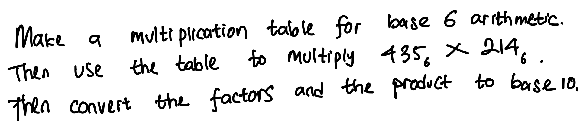 Solved Make a multiplication table for base 6 arithmetic. | Chegg.com