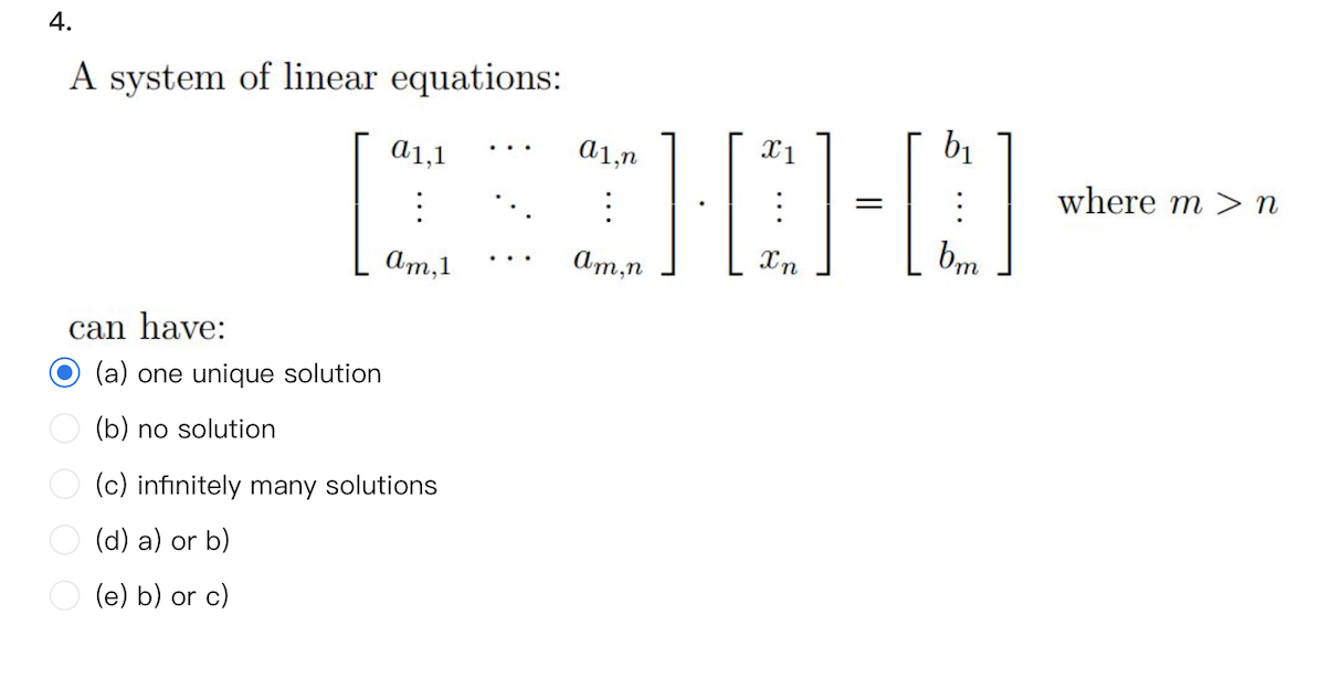 Solved A system of linear equations: (1,1 01,n བྱེ་བྱ (0-10) | Chegg.com