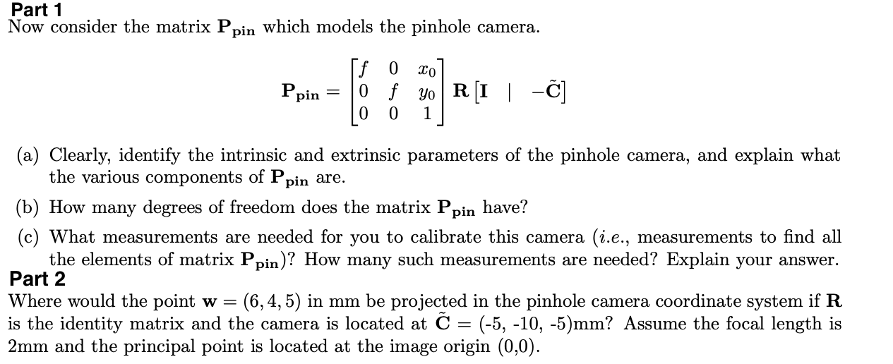 Solved Part 1 Now consider the matrix P pin which models the | Chegg.com