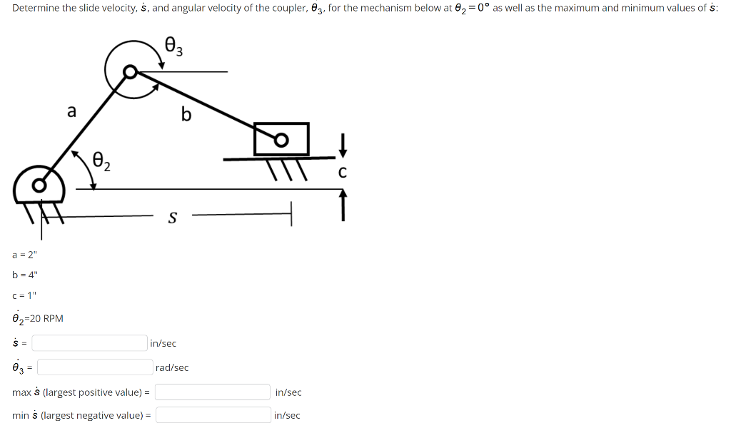 Solved Determine the slide velocity, s˙, and angular | Chegg.com