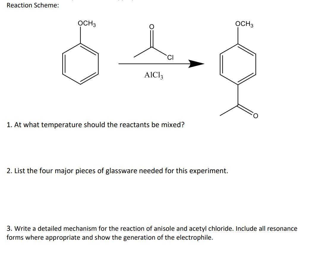 Solved Reaction Scheme: OCH3 OCH3 CI AICI: 1. At what | Chegg.com
