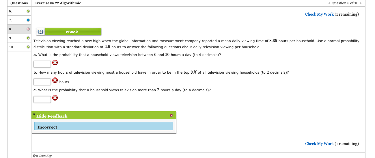 Solved Questions Exercise 06.22 Algorithmic Question 8 of 10 | Chegg.com