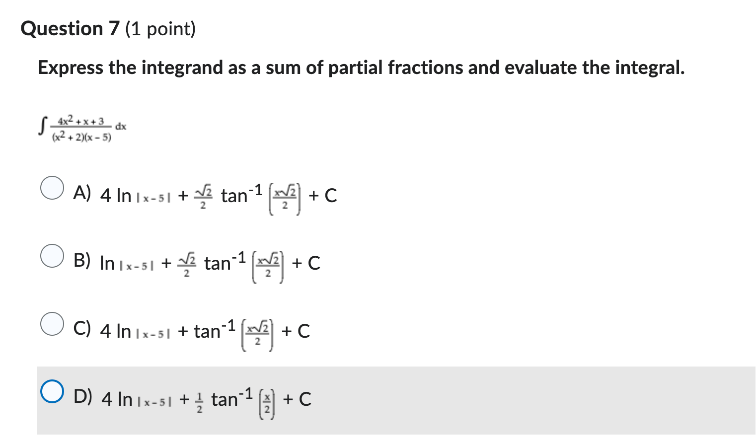 Solved Express the integrand as a sum of partial fractions | Chegg.com