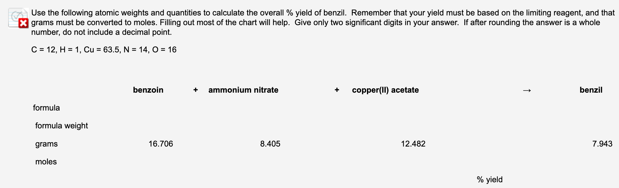 Solved Use the following atomic weights and quantities to | Chegg.com