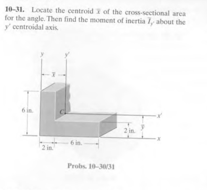 Solved 10-3 Locate the centroid of the cross-sectional area | Chegg.com