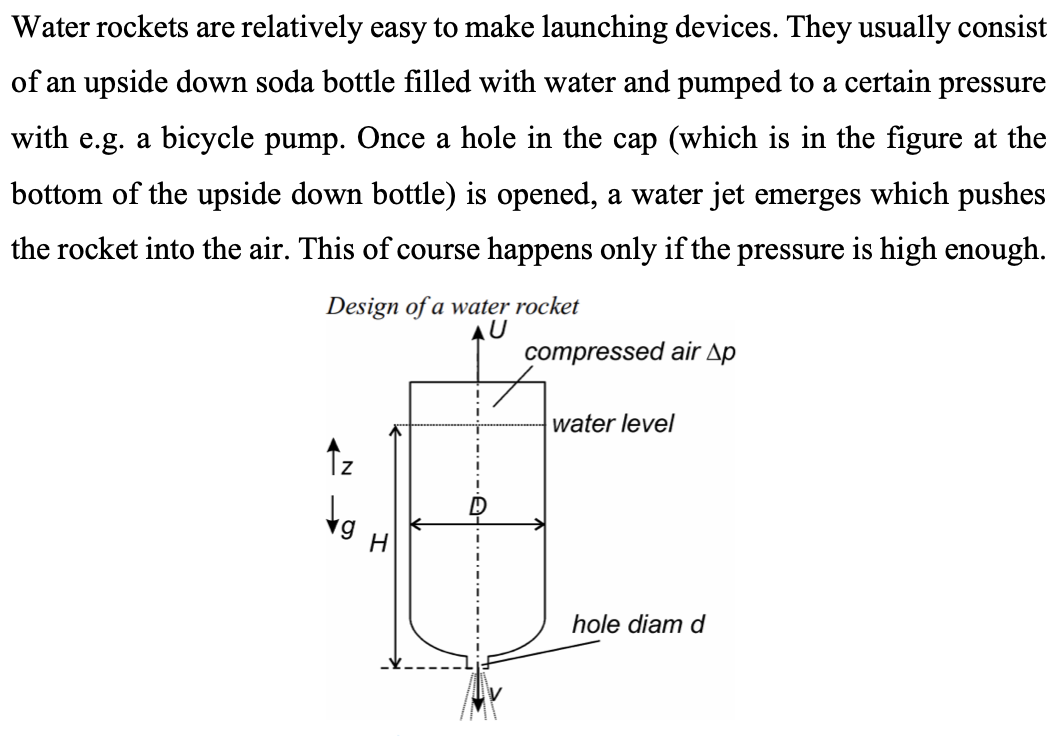 Solved Water rockets are relatively easy to make launching | Chegg.com
